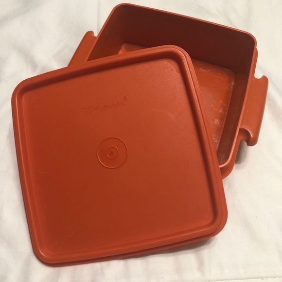 Tupperware | Kitchen | Tupperware Square Container Burnt Orange | Poshmark